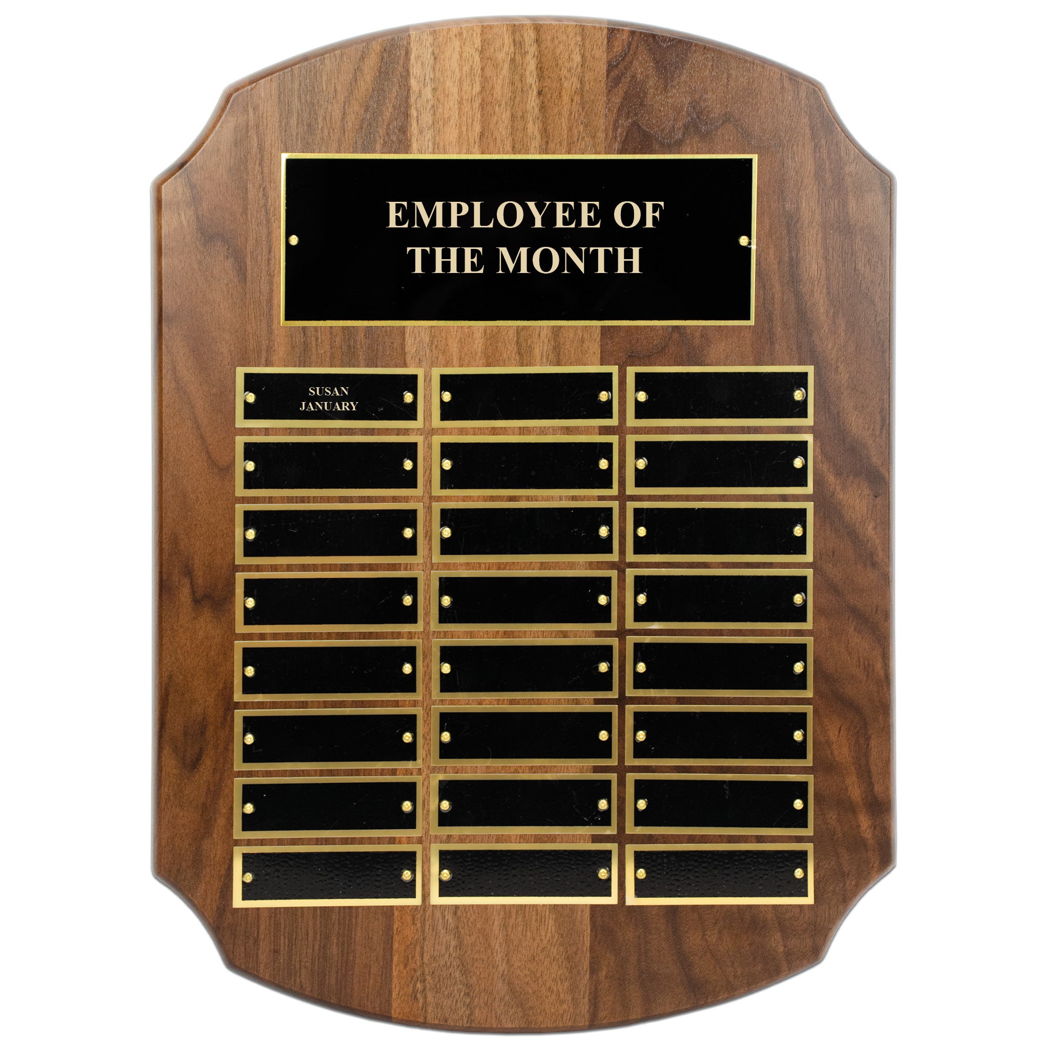 11" x 15" Custom Walnut Perpetual Plaque | Image Award Ribbons