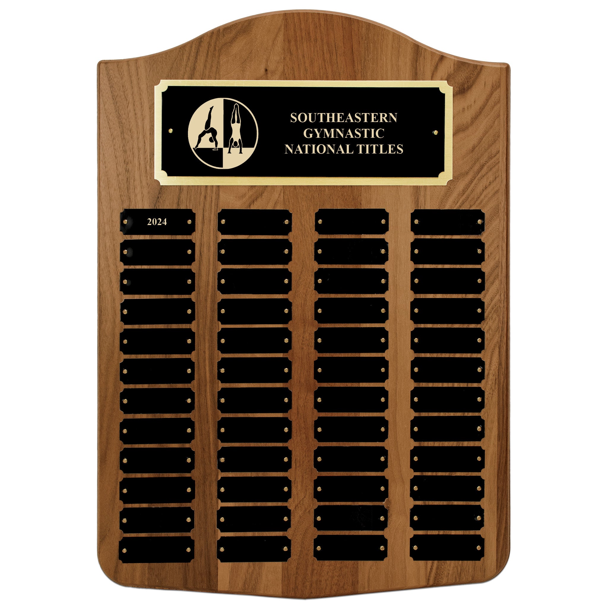 14" x 20" Custom Walnut Perpetual Plaque | Image Award Ribbons